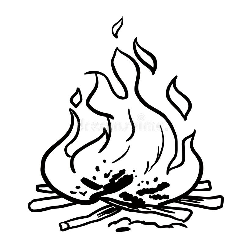 Black and white fire stock illustration. Illustration of hand - 70019925
