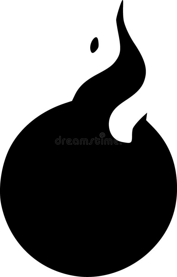 Black and White of Fire Icon Stock Illustration - Illustration of ...