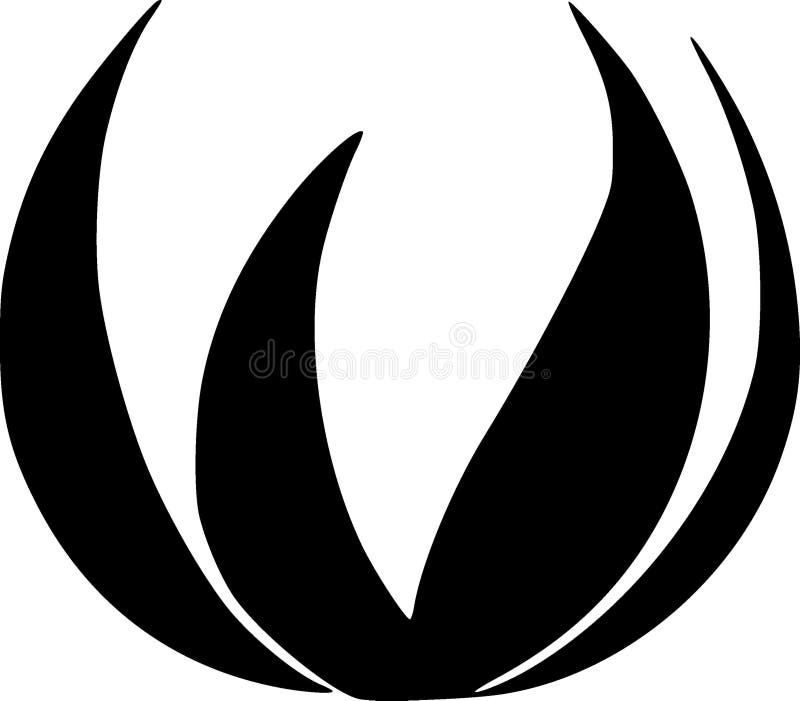 Black and White of Fire Icon Shape Stock Illustration - Illustration of ...