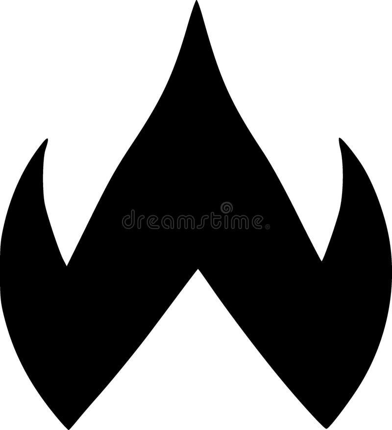 Black and White of Fire Icon Shape Stock Illustration - Illustration of ...