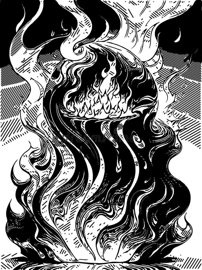 Black and Red Fire Pattern Background, Ai Generated Stock Illustration ...