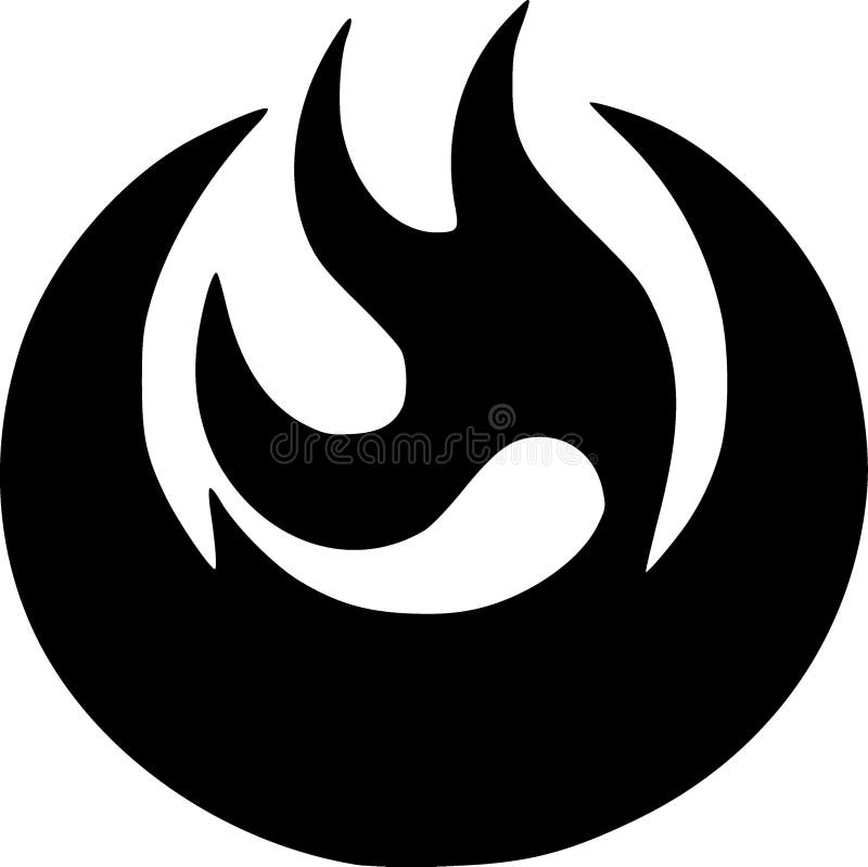 A Black and White Fireball Logo Stock Illustration - Illustration of ...