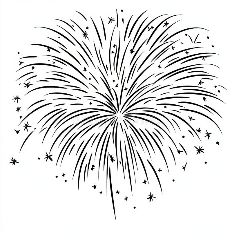 Black and White Firework Burst with Sparkles and Exploding Effect Stock ...