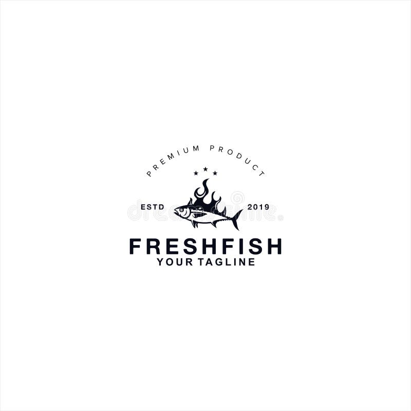 Fish Restaurant Logo Design Template Idea Stock Vector - Illustration ...