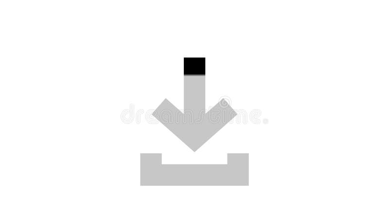 Black and White Flat Icon Download Loop Stock Video - Video of deadline ...