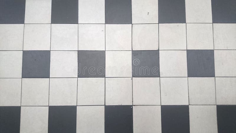 Square Black And White Tiles Floor Stock Image - Image of close ...