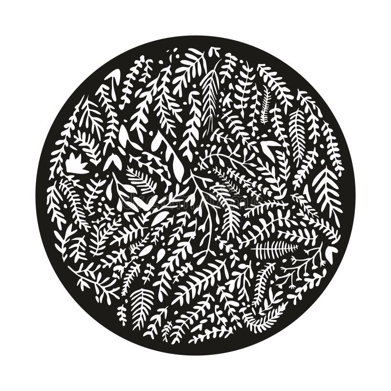 Black and White Floral Circle Pattern Vector Illustration Stock Vector ...