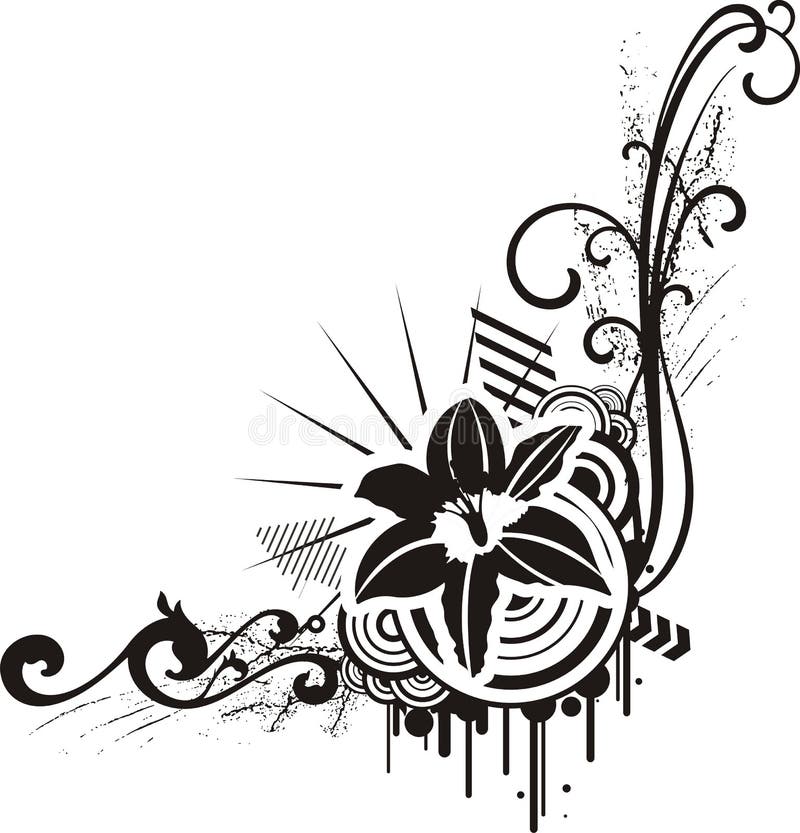Black & White Floral Designs Stock Vector - Illustration of floral ...