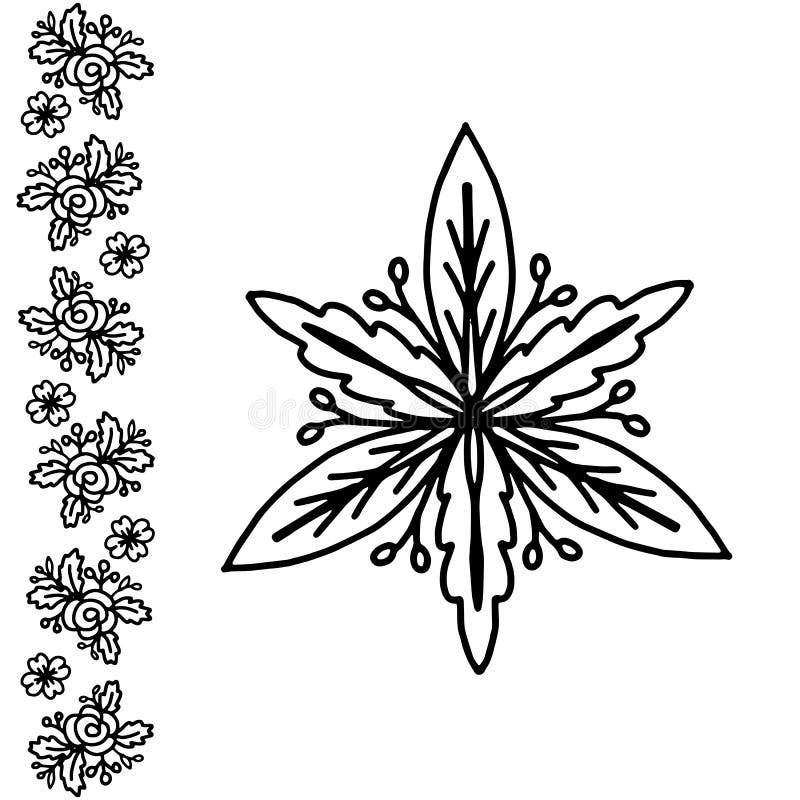 Black and White Floral Elements for Design Stock Vector - Illustration ...