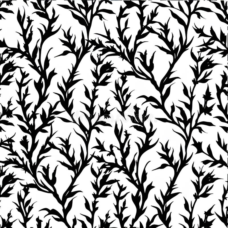 Black And White Floral Pattern Stock Vector Illustration Of Botanical
