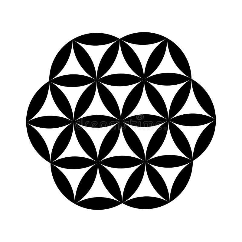 Black and White Flower of Life Logo Stock Vector - Illustration of icon ...