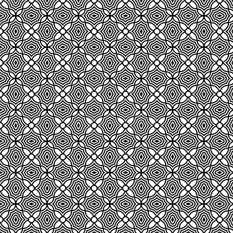 Black and White Flower Psychedelic Pattern Stock Vector - Illustration ...