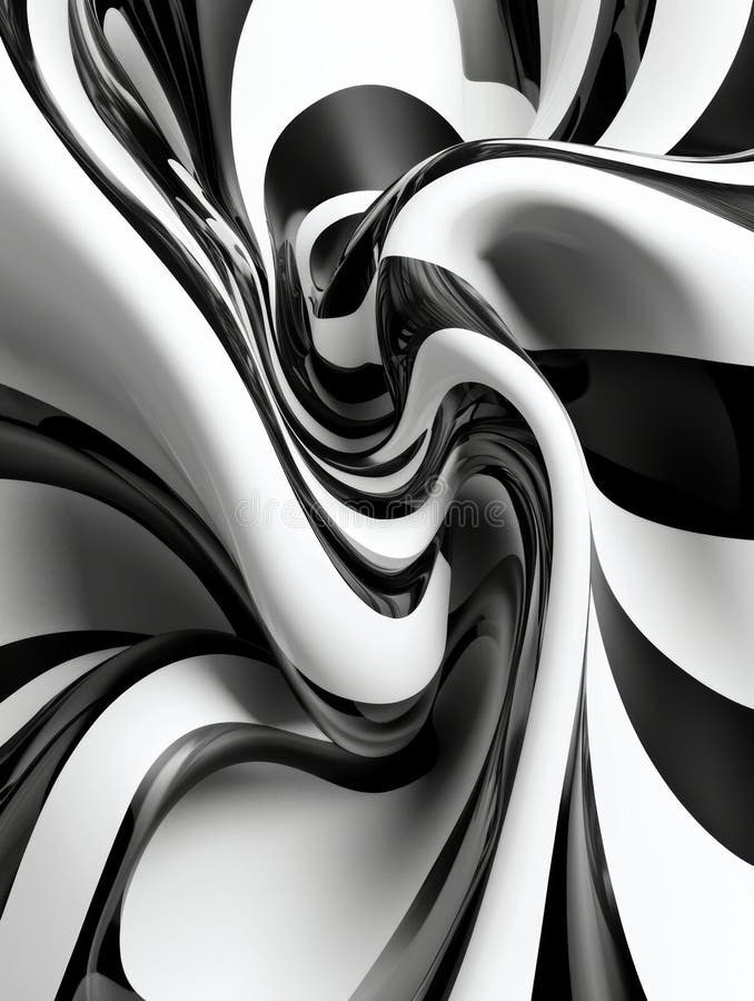 Black and White Fluidity Illusion - an Abstract Image in Black and ...