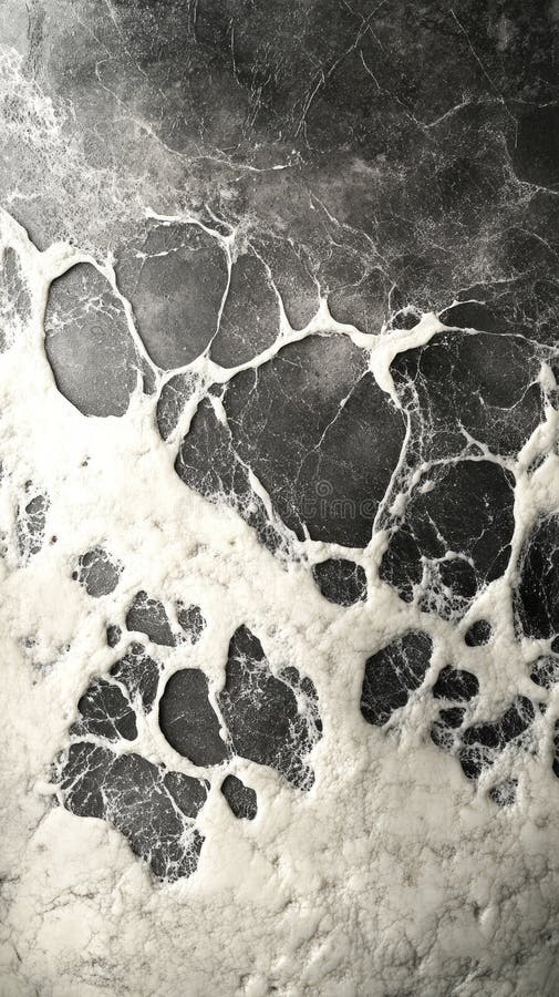 Black and White Foam Patterns Create an Abstract Texture, Showcasing ...