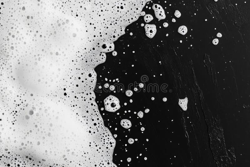 Abstract Black and White Foam Texture from Above. Artificial ...