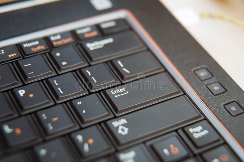 Black and White Focus on Windows Keyboard . Notebook Keyboard . Close ...