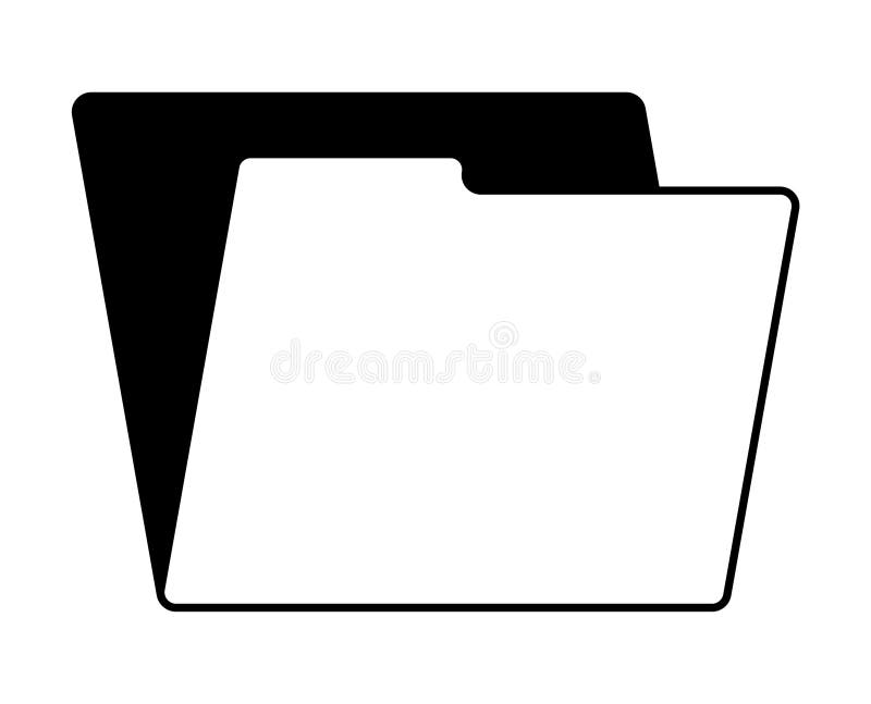 Black and White Folder Silhouette Symbolizing Organization and ...