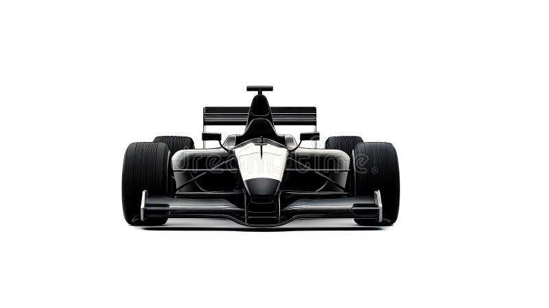 A Black and White Race Car on a White Background Stock Illustration ...