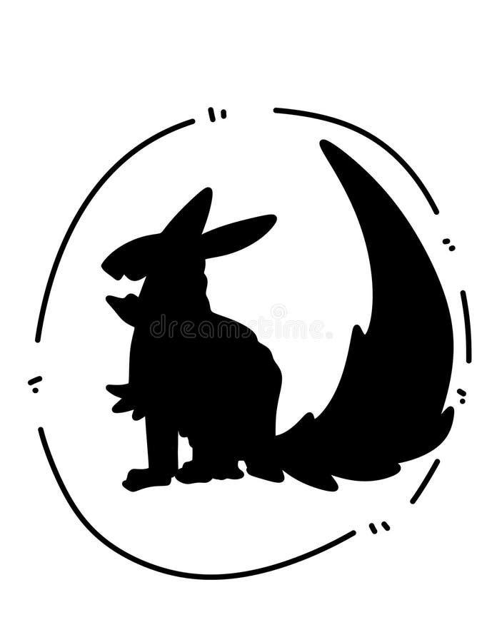 Black and White of Fox Shape Stock Illustration - Illustration of icon ...