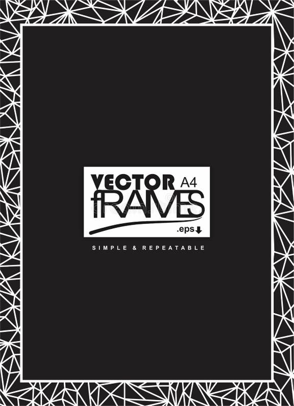 Black and White Frame Design Vector. Abstract Frame Design. Rectangular ...