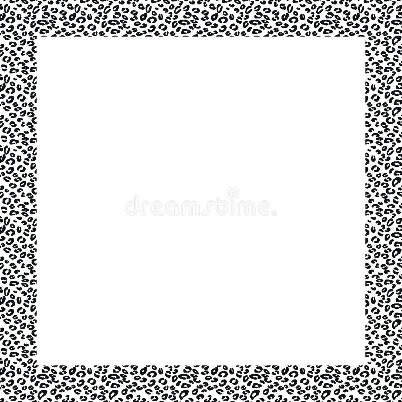 Black And White Frame With Modern Ornament Of Stylized Leopard Skin
