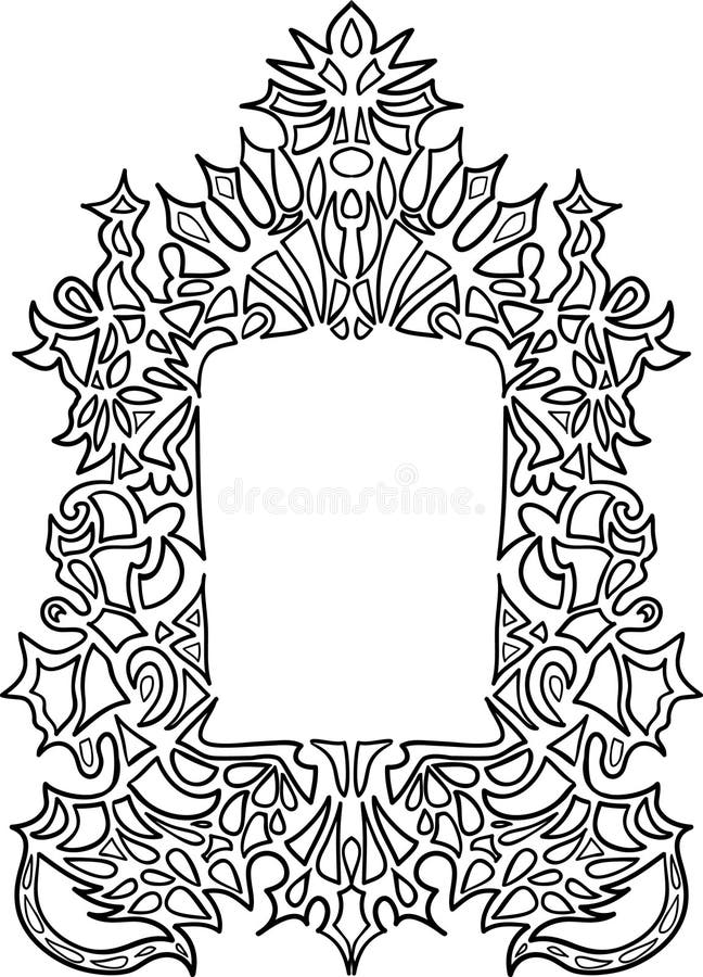 Black and white frame stock vector. Illustration of lily - 77185506