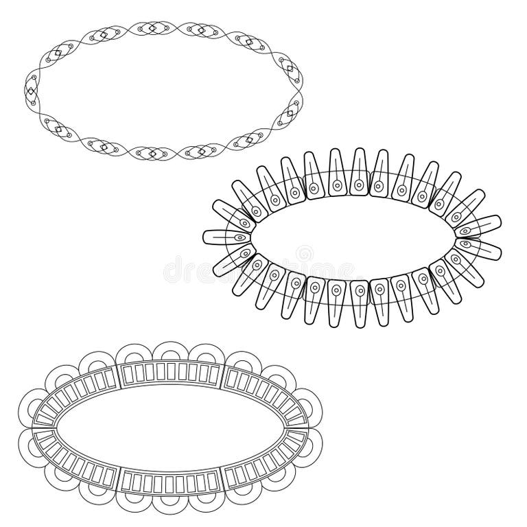 Black Frames for Inscriptions with Ornament and Pattern Stock Vector ...