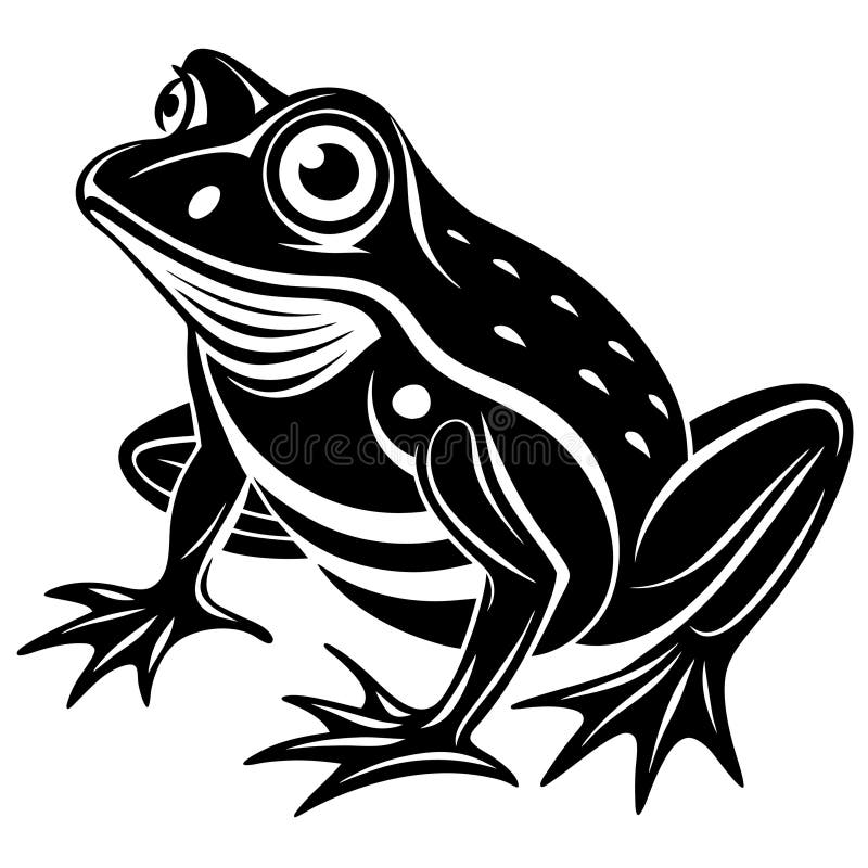 Black and White Frog Design Generative AI Stock Illustration ...