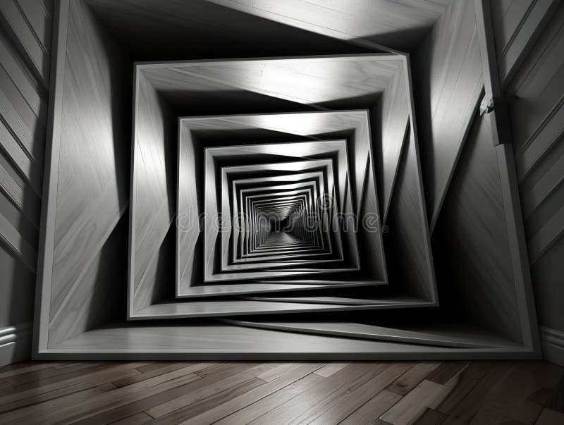 Black and White Fun Impossible Abstract Wallpaper. Stock Illustration ...