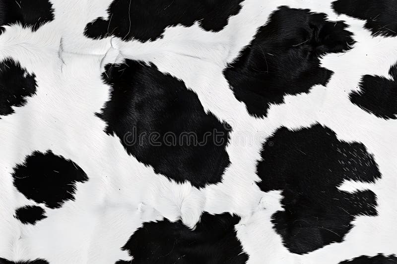 Black and White Fur Pattern with Irregular Patches Resembling a Cow S ...