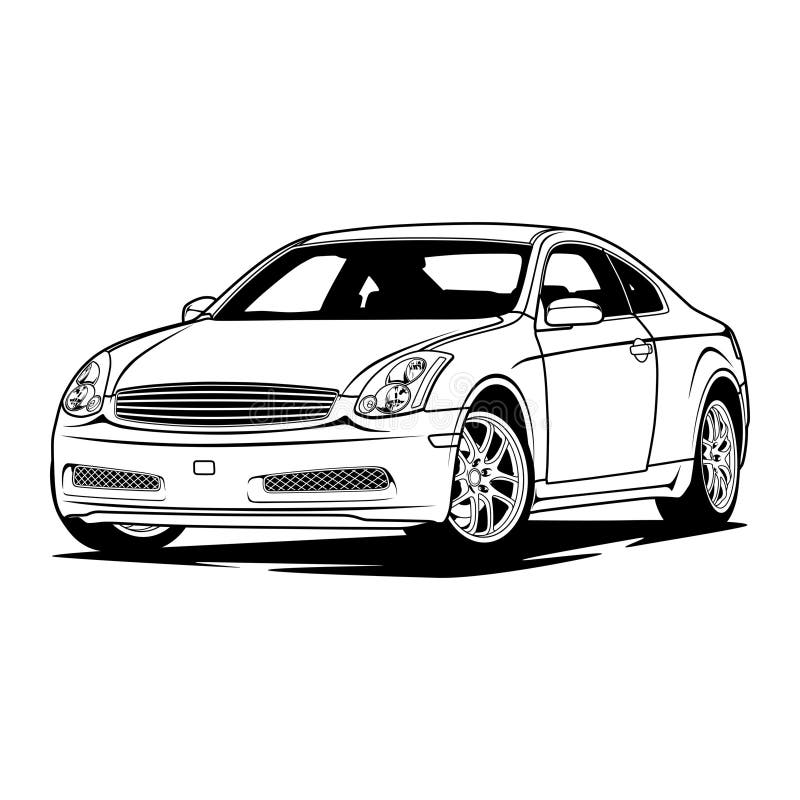 Black and White G35 Coupe stock illustration. Illustration of icon ...