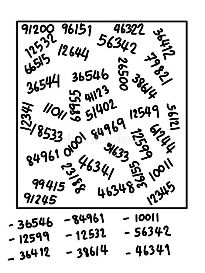 Black and White of Game Find Number Stock Illustration - Illustration ...