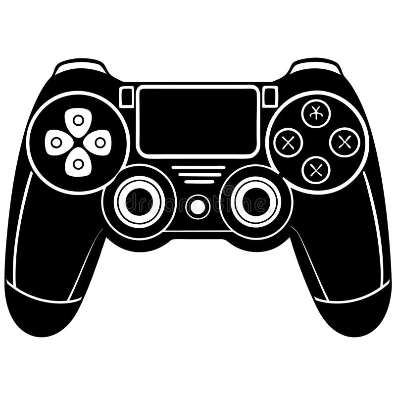 Black and White Gamepad Controller Vector Graphic Stock Illustration ...