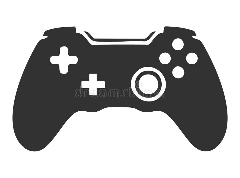 Black and White Gaming Controller Icon Representing Video Game ...
