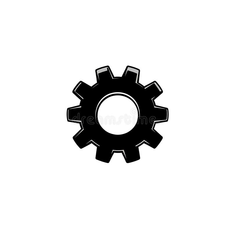 Black and White Gear Icon Illustration Stock Illustration ...