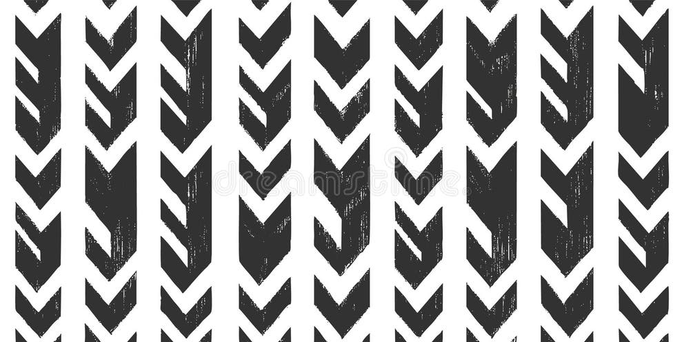 Black and White Geometric Arrow Pattern with Textured Design. Stock ...