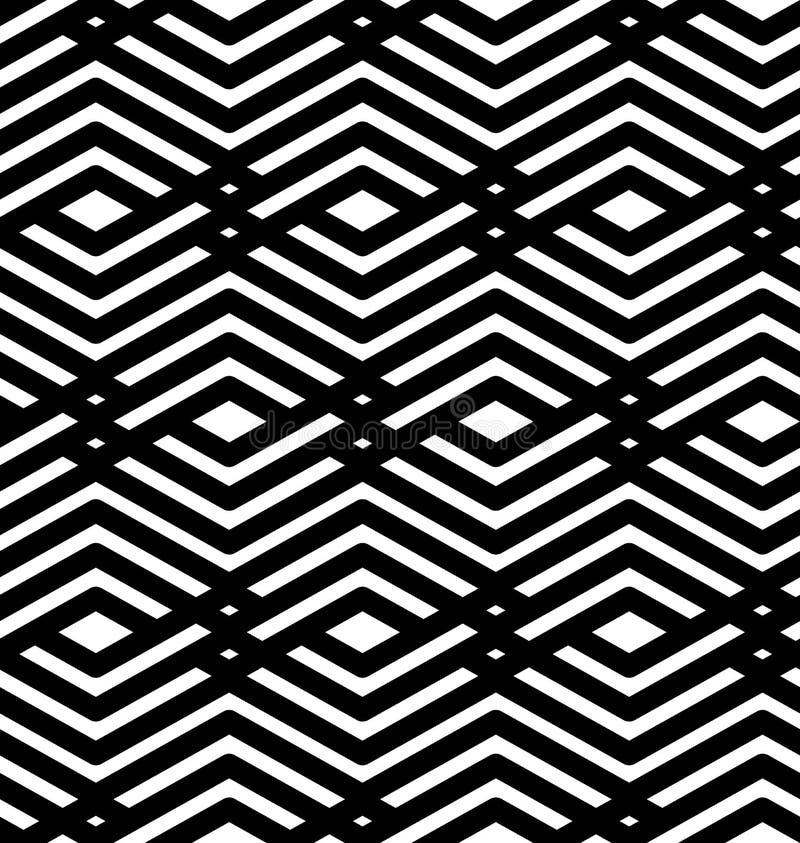 Black and White Geometric Art Seamless Pattern, Vector Mosaic Mo Stock ...