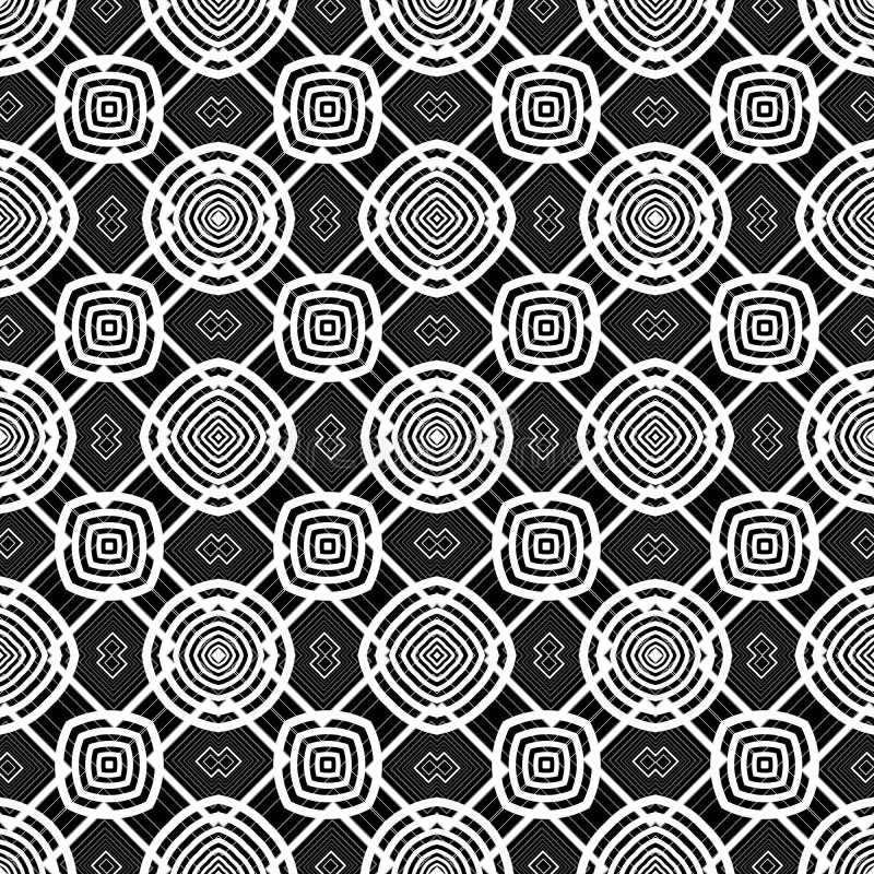 Black and White Geometric Circle Seamless Pattern Stock Vector ...