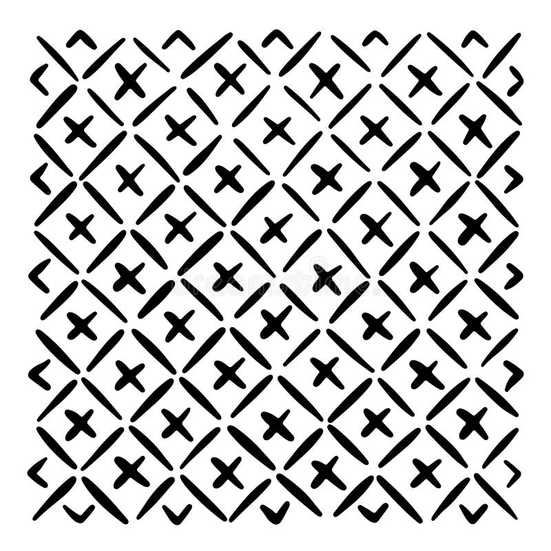 Black and White Geometric Cross Pattern Design Stock Illustration ...