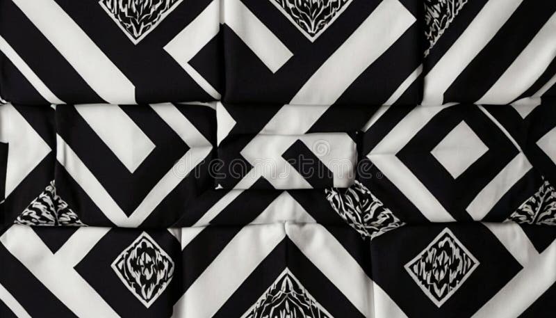 Black and White Geometric Fabric Pattern. Abstract Background Stock ...