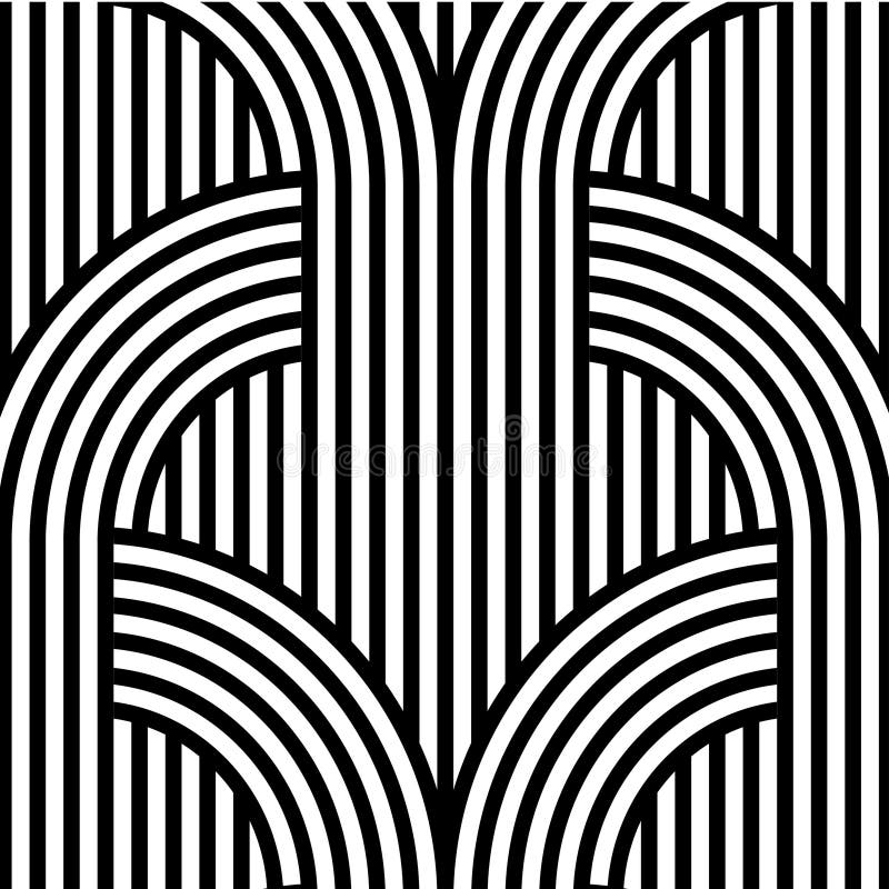 Geometric Abstract Line Art, Black and White, Minimalist Style, Bold ...