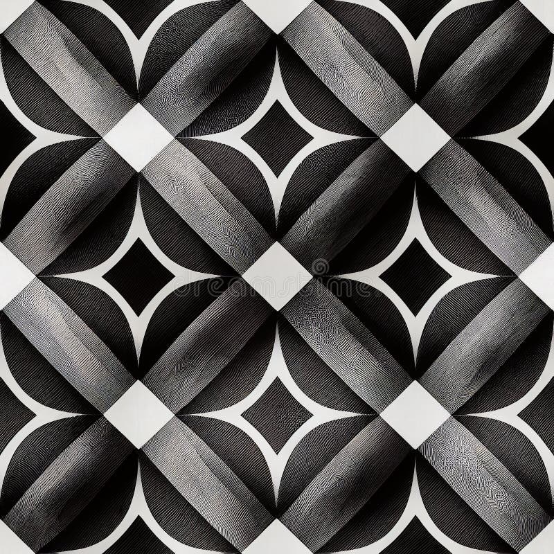 Black and White Geometric Pattern Stock Illustration - Illustration of ...