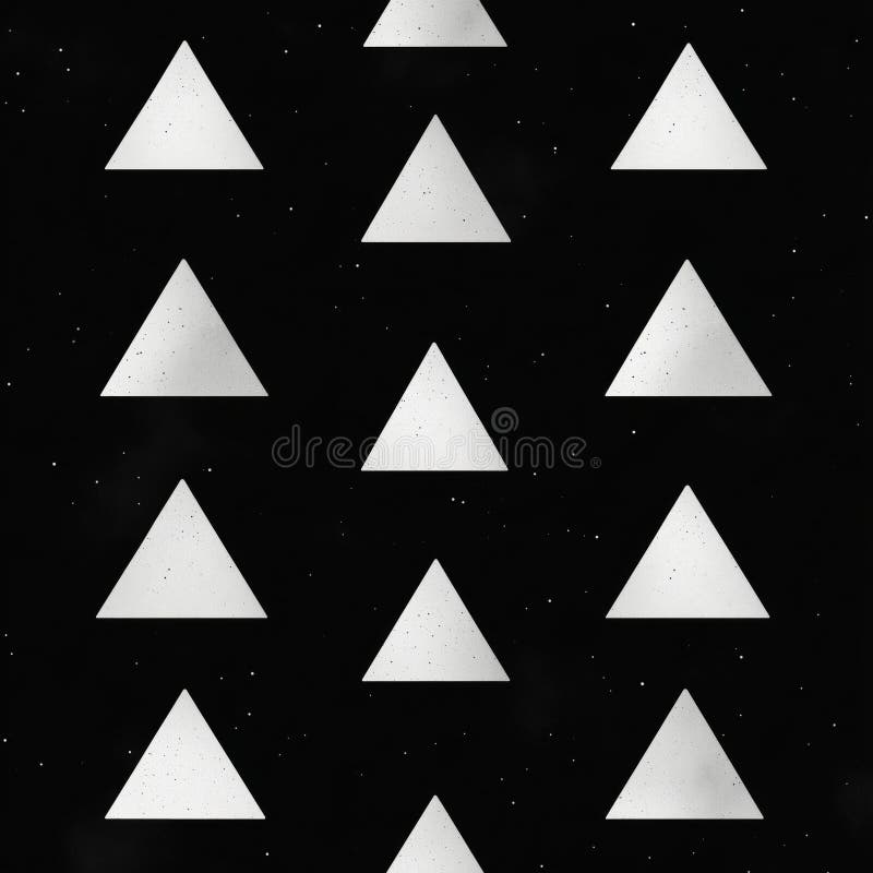 Black and White Geometric Pattern with Repeating Triangles and Starry ...