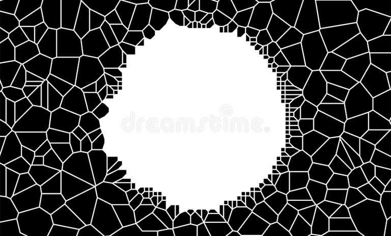 Black and White Geometric Pattern Resembling a Broken or Shattered ...
