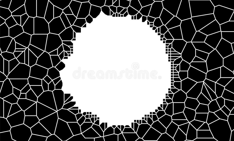 Black and White Geometric Pattern Resembling a Broken or Shattered ...