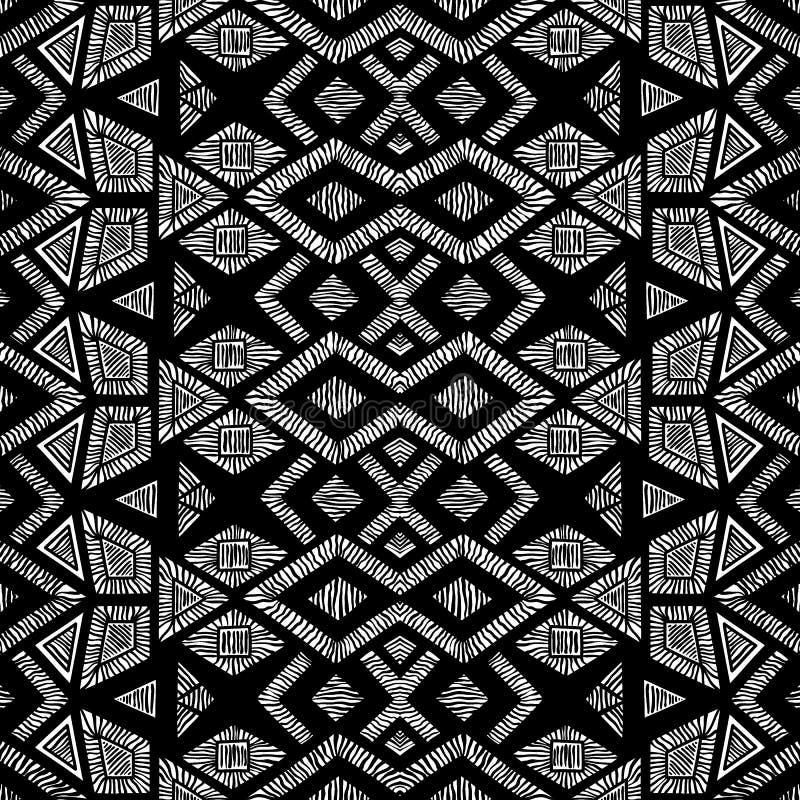 Black and White Geometric Pattern. Seamless Background Stock Vector ...