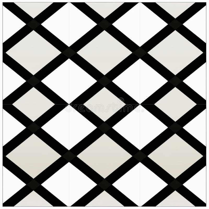 Symmetrical Arrangement of White and Black Diamond Tiles Stock ...
