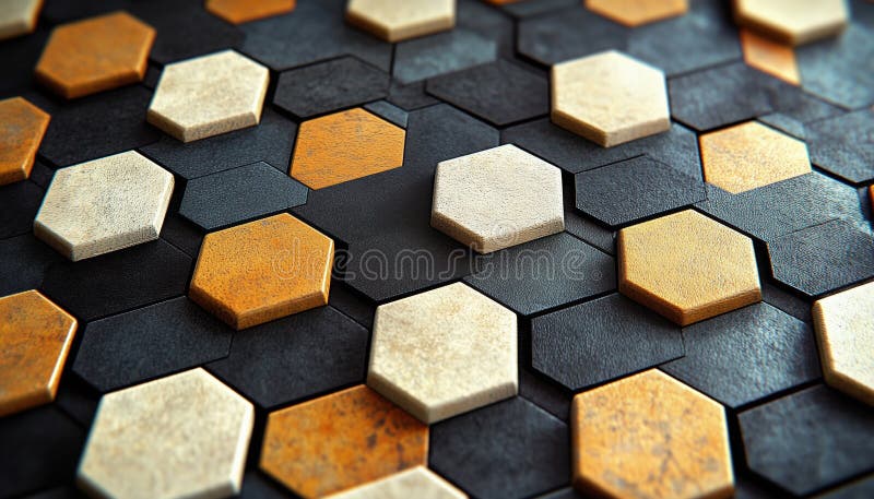 Black and White Geometric Pentagon Pattern with a Series of Intricate ...