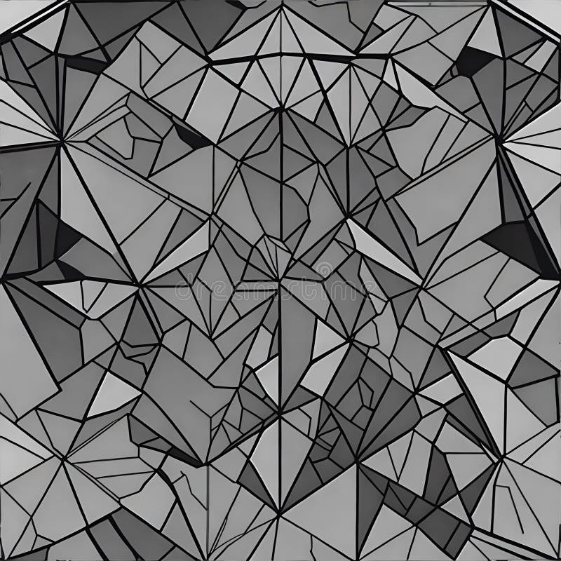 Black and White Geometric Plexus Line Pattern Design with Transparent ...