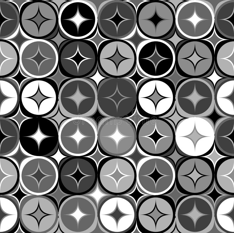 Geometric Seamless Pattern in Black and White Stock Illustration - Illustration of lines ...